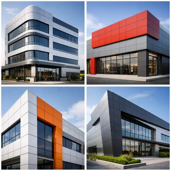 HPL + ACP Elevation Cladding Combo — PVDF ACP Facade & HPL Ceiling ...
